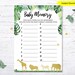 Jungle Baby Memory Game INSTANT DOWNLOAD Printable Print Baby Shower ...