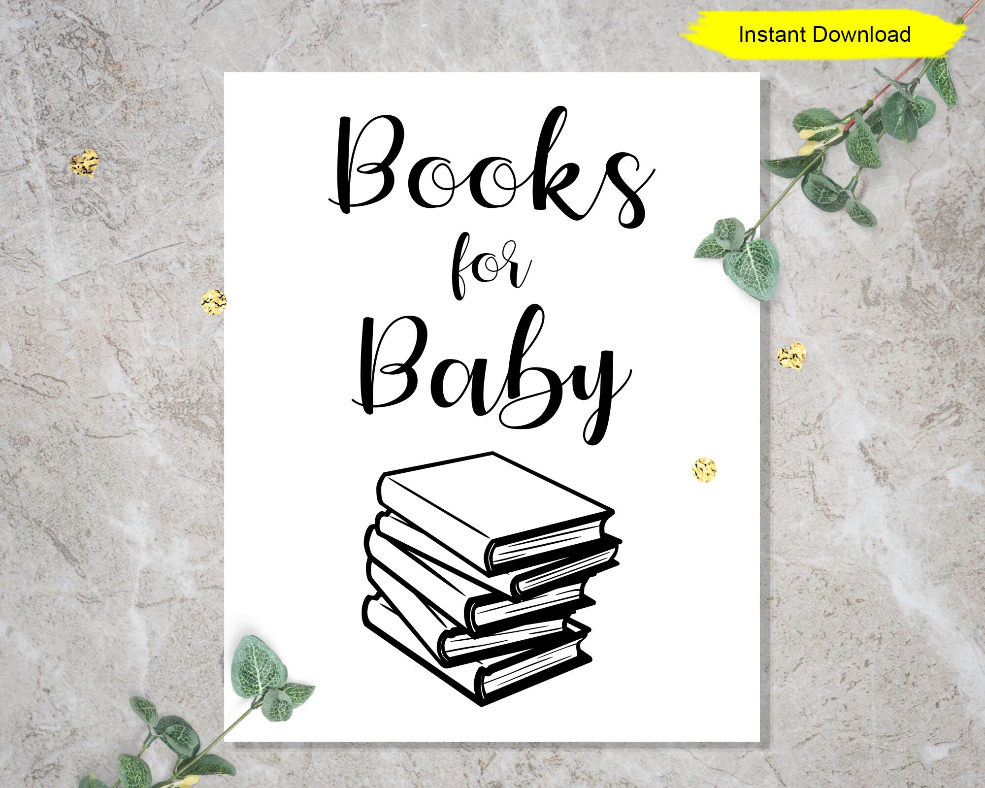 Books for Baby Sign INSTANT DOWNLOAD Printable Digital | Etsy