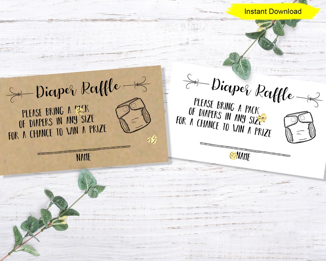 Diaper Raffle Invitation Insert - INSTANT DOWNLOAD - Printable Digital ...