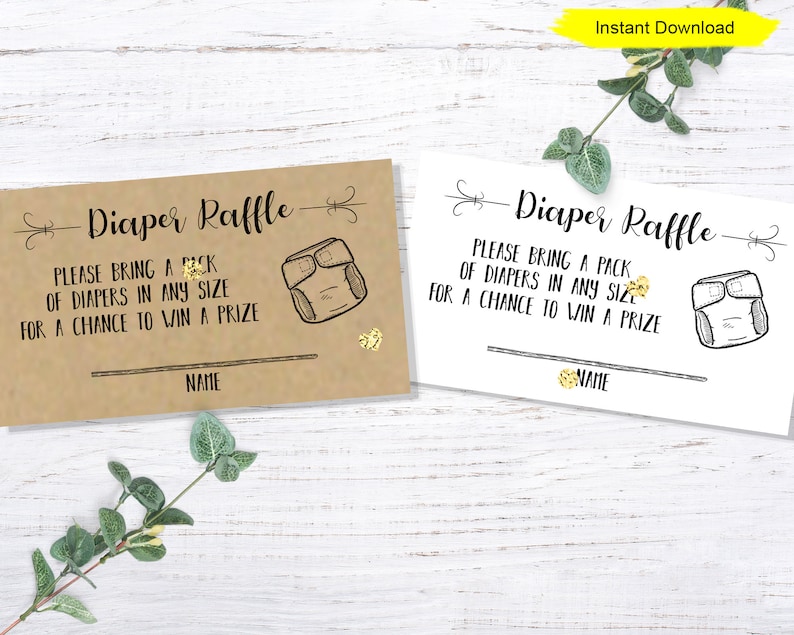 Diaper Raffle Invitation Insert INSTANT DOWNLOAD Printable | Etsy