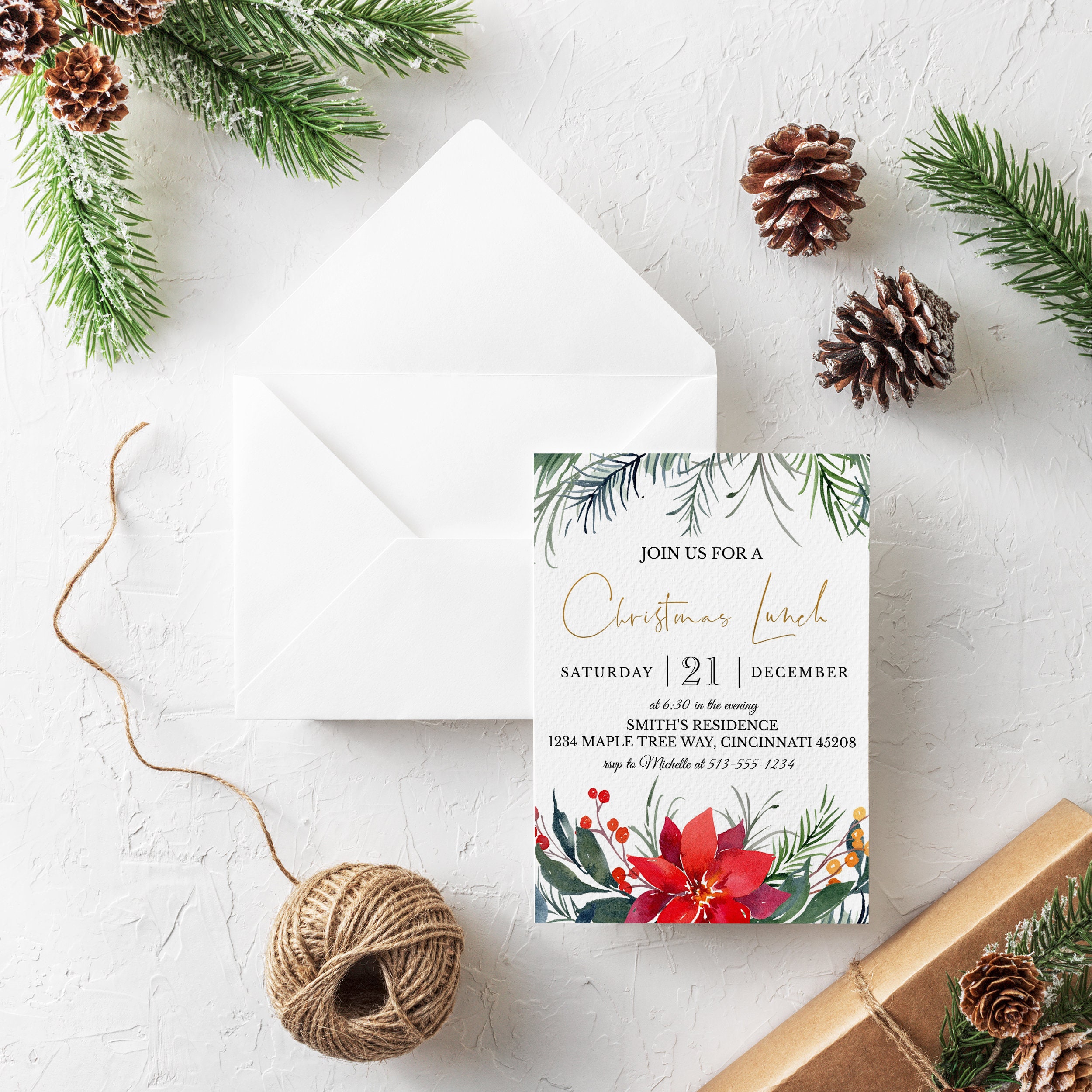 Christmas Lunch Invitation INSTANT DOWNLOAD Printable - Etsy