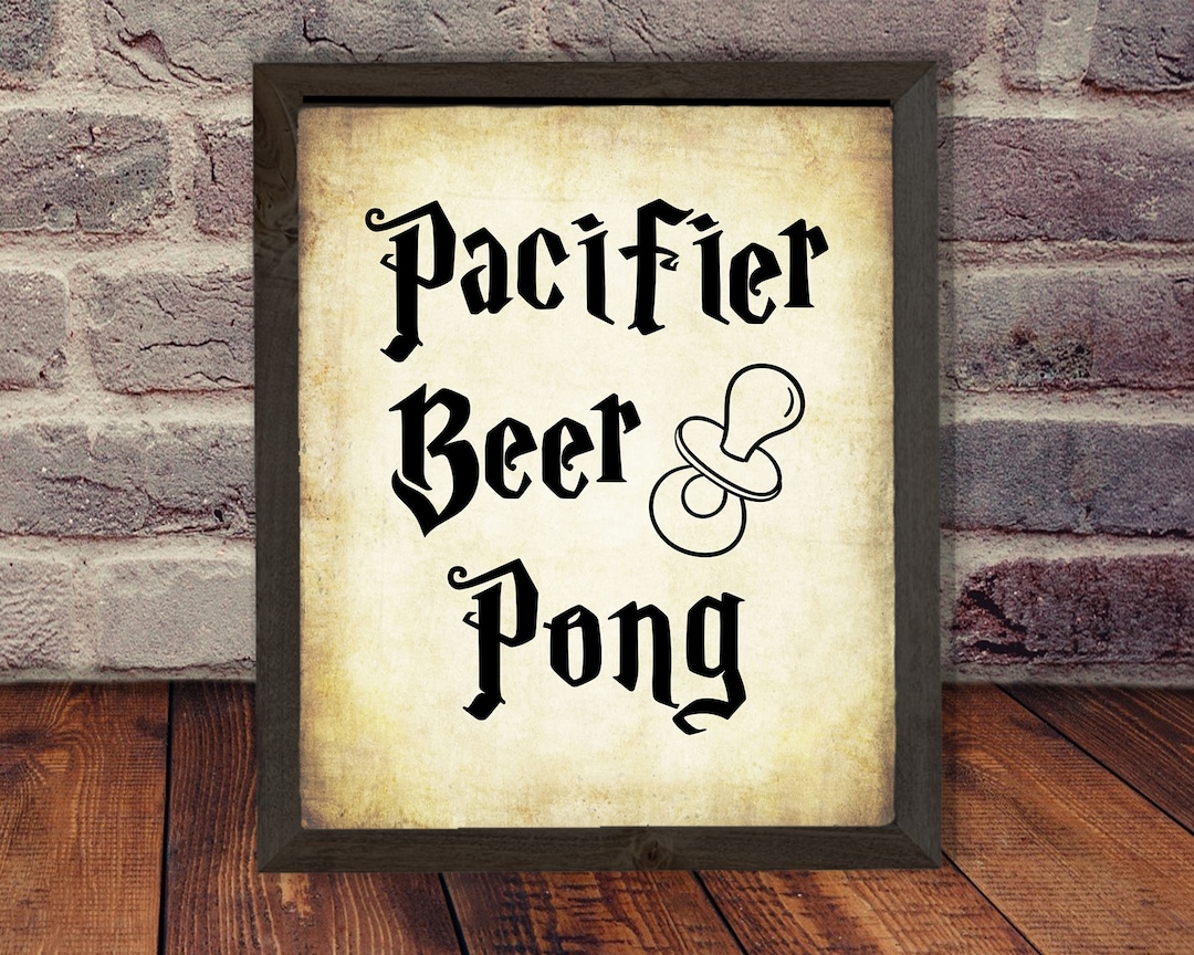 Pacifier Beer Pong Sign - INSTANT DOWNLOAD - Baby Shower Party ...