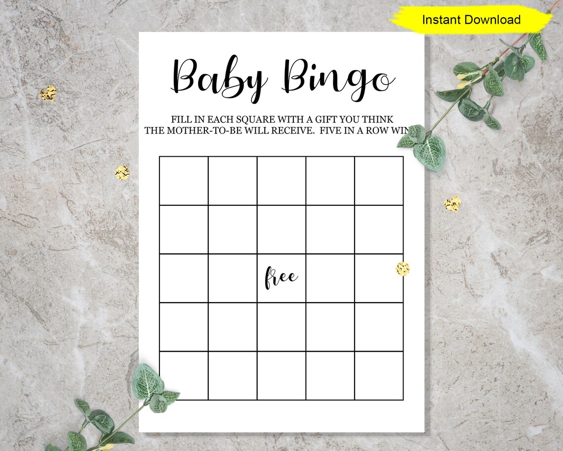 Baby Shower Bingo game INSTANT DOWNLOAD printable digital | Etsy