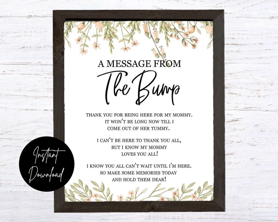BOHO Chic A Message From the Bump - INSTANT DOWNLOAD - Baby Shower ...