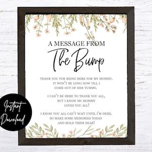 BOHO Chic A Message From the Bump - INSTANT DOWNLOAD - Baby Shower ...