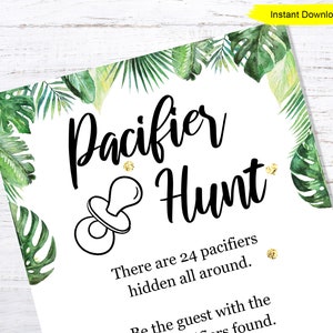 Jungle Pacifier Hunt Game - INSTANT DOWNLOAD - Printable Print Baby ...