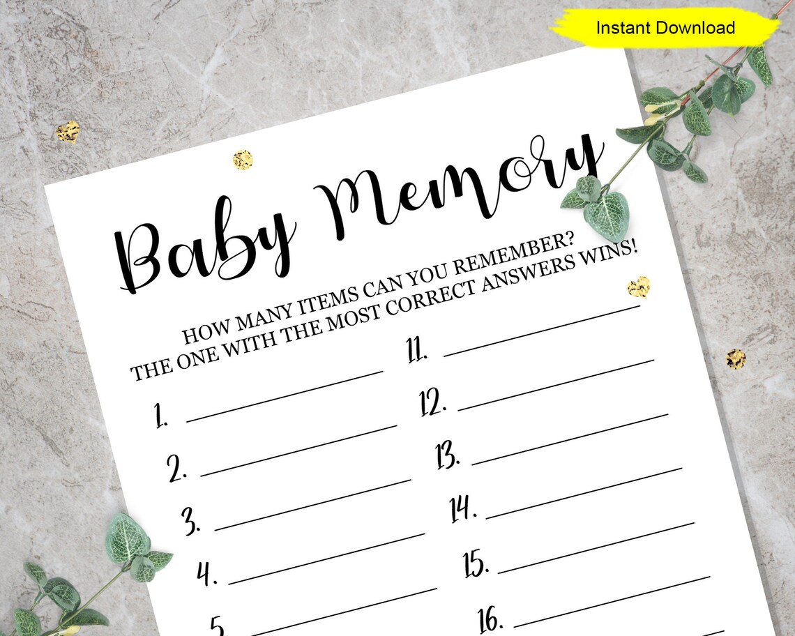 Kraft Baby Memory Game - INSTANT DOWNLOAD - Printable Digital Baby ...
