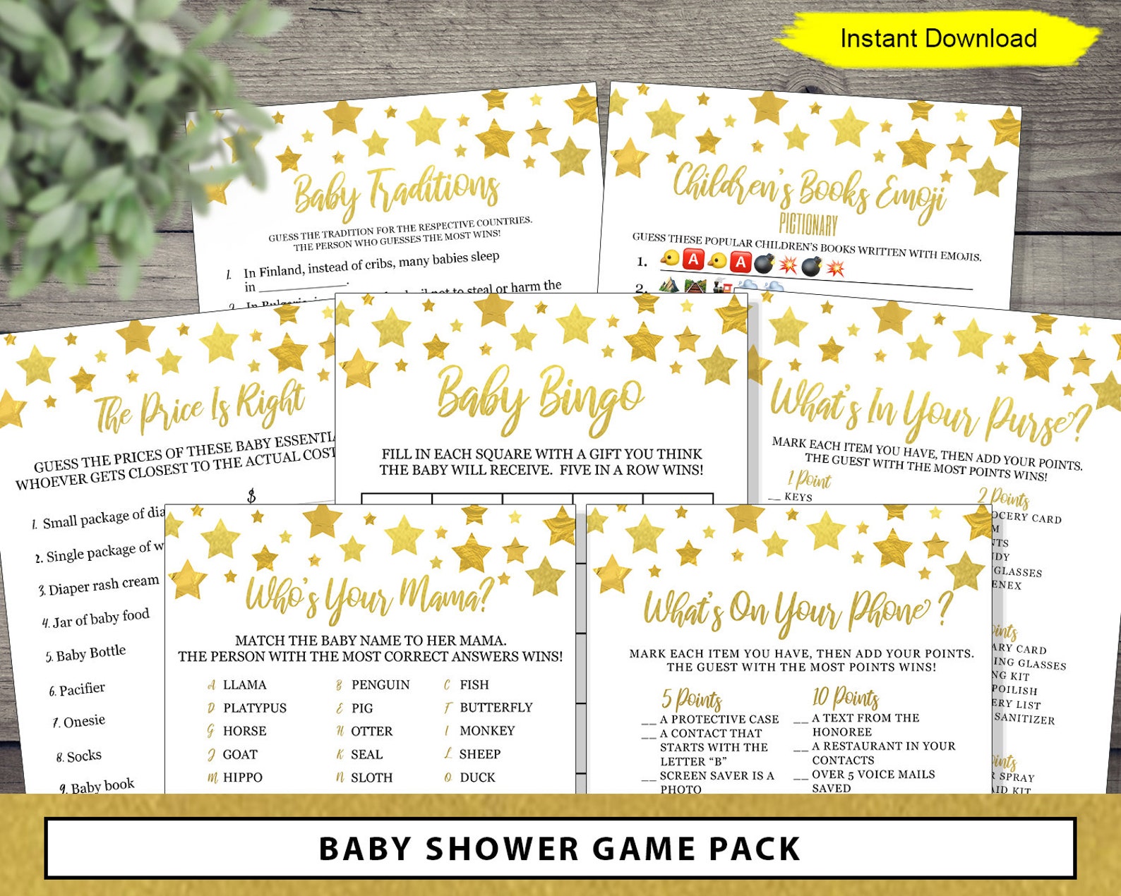 Twinkle Little Star Baby Shower Game Pack INSTANT DOWNLOAD - Etsy
