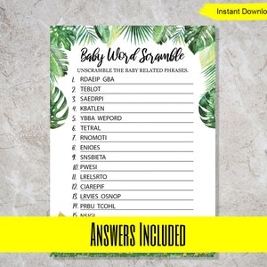 Jungle Word Scramble Game - INSTANT DOWNLOAD - Printable Print Baby ...