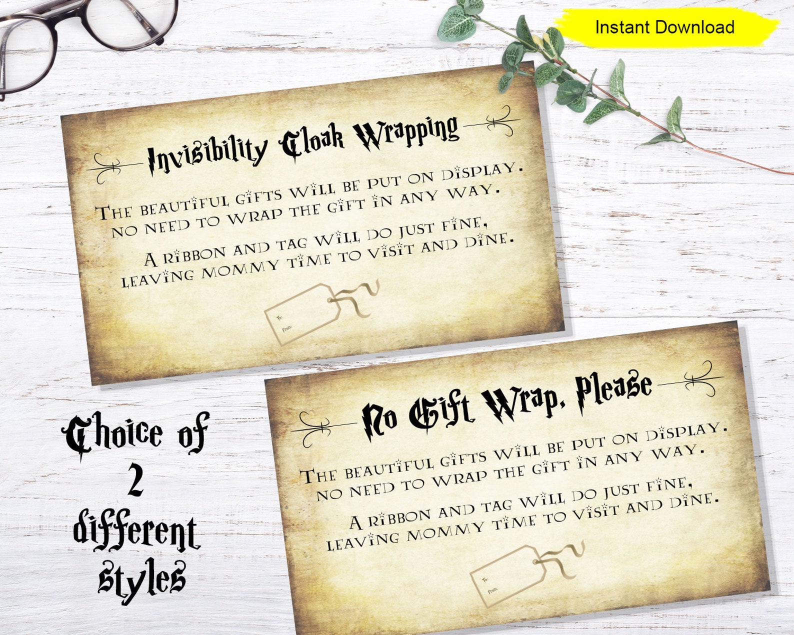 No Gift Wrap Please Invitation Insert INSTANT DOWNLOAD - Etsy