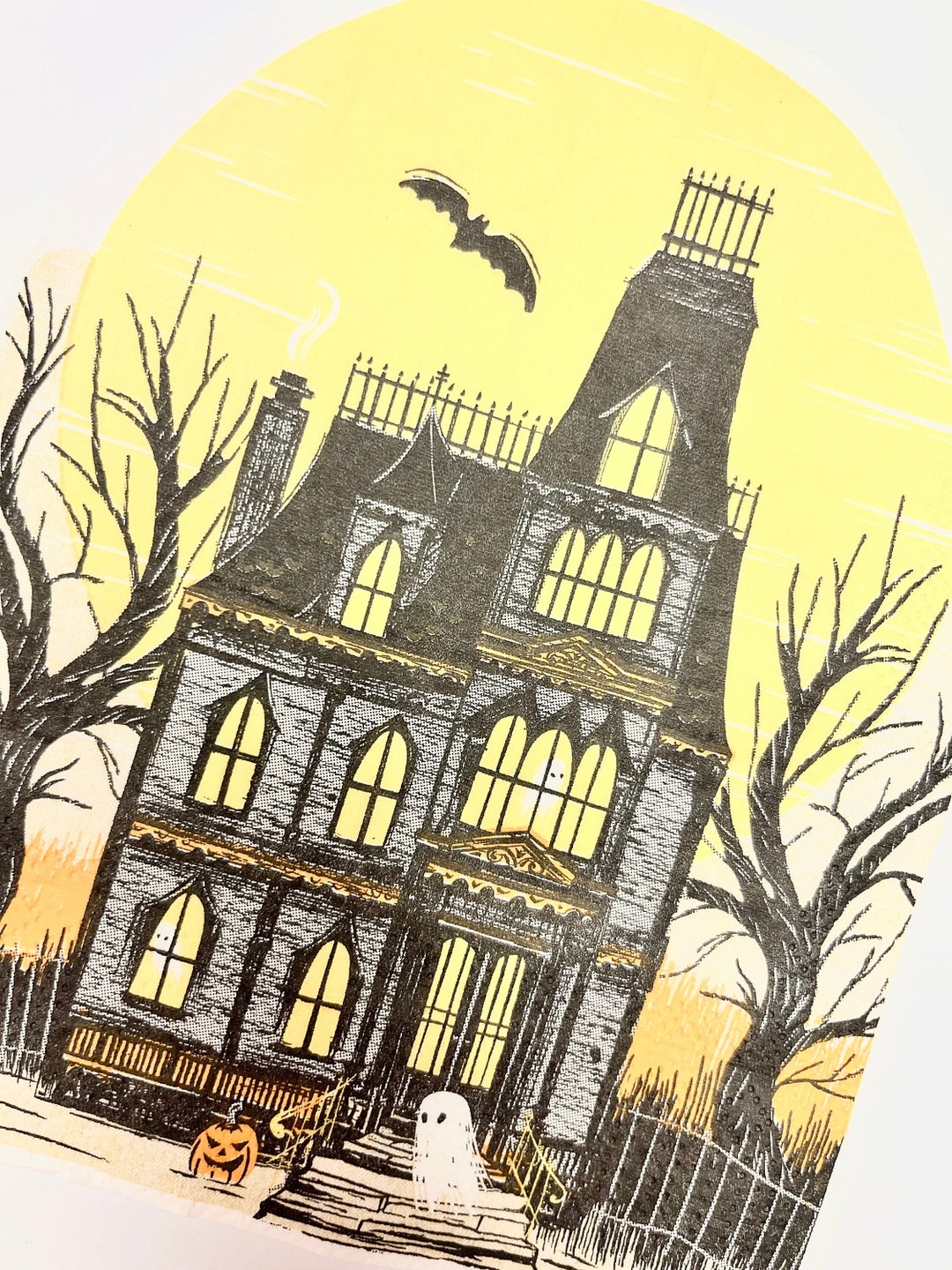 Vintage Inspired Haunted House Napkins - Ephemera Set of 5 - Etsy
