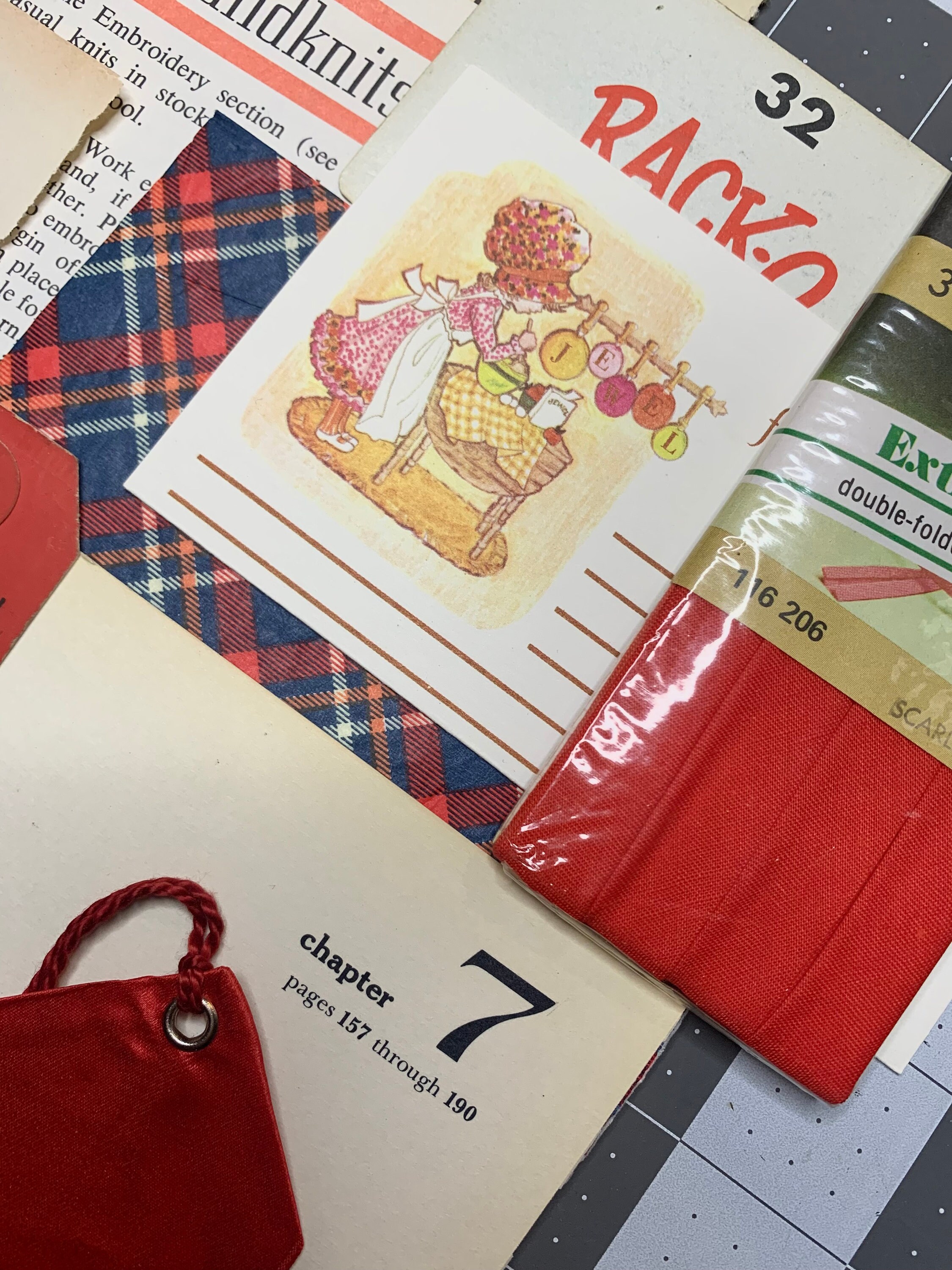 Vintage and New Ephemera, Red Ephemera, Journal Supplies, Junk Journal ...