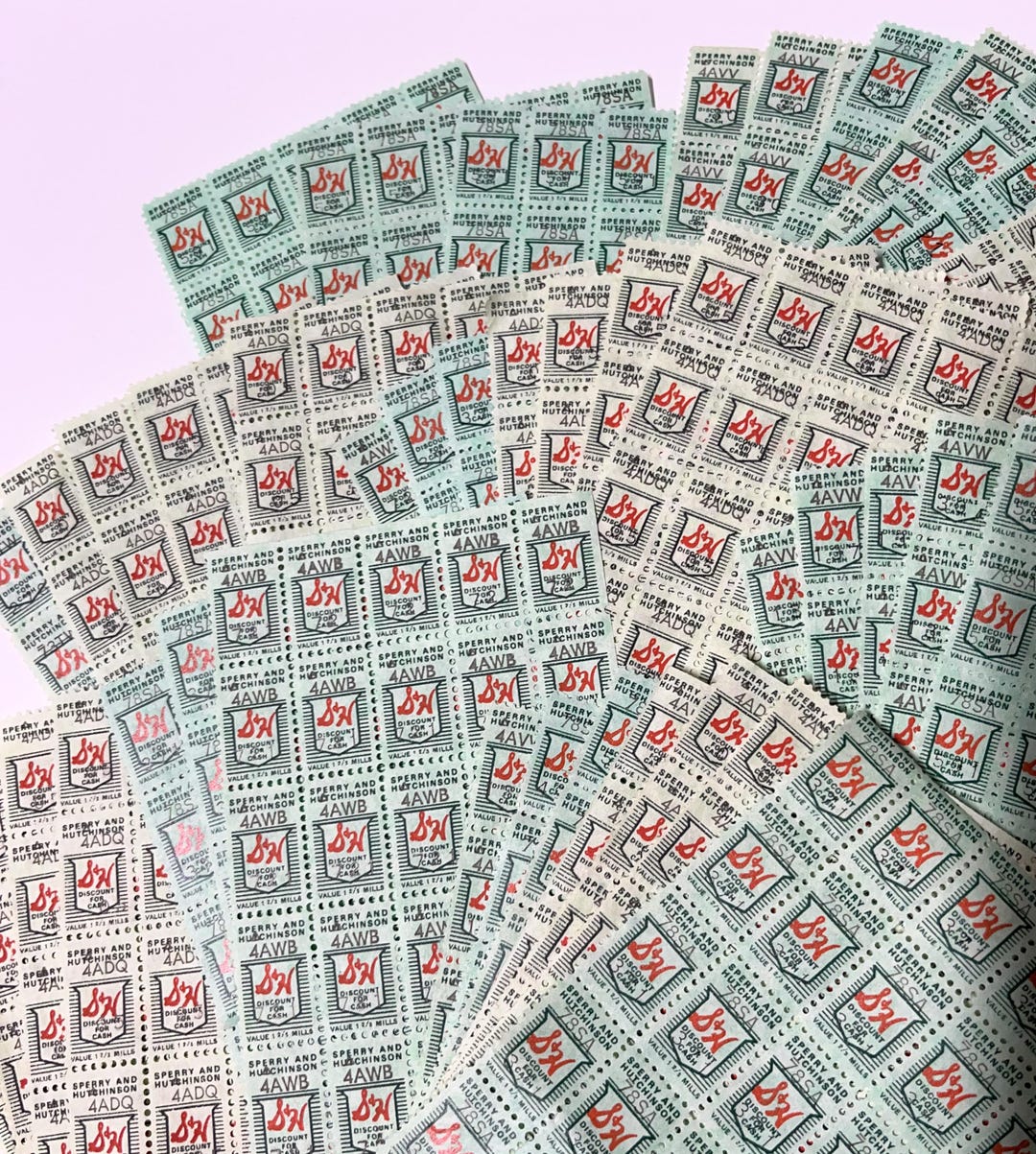 5 Full Sheets of S&H Trading Stamps, 25 Stamps per Sheet - Vintage ...