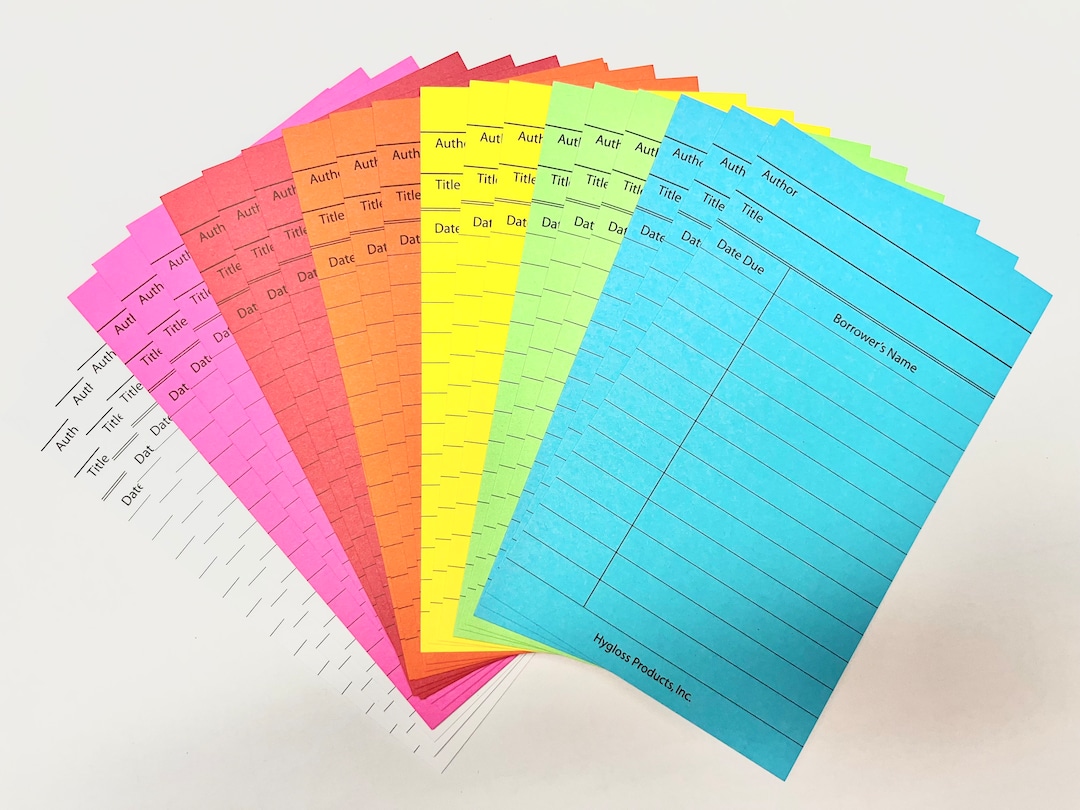 Multi-colored Library Cards, Journal Ephemera, Paper Crafting (21pc) - Etsy