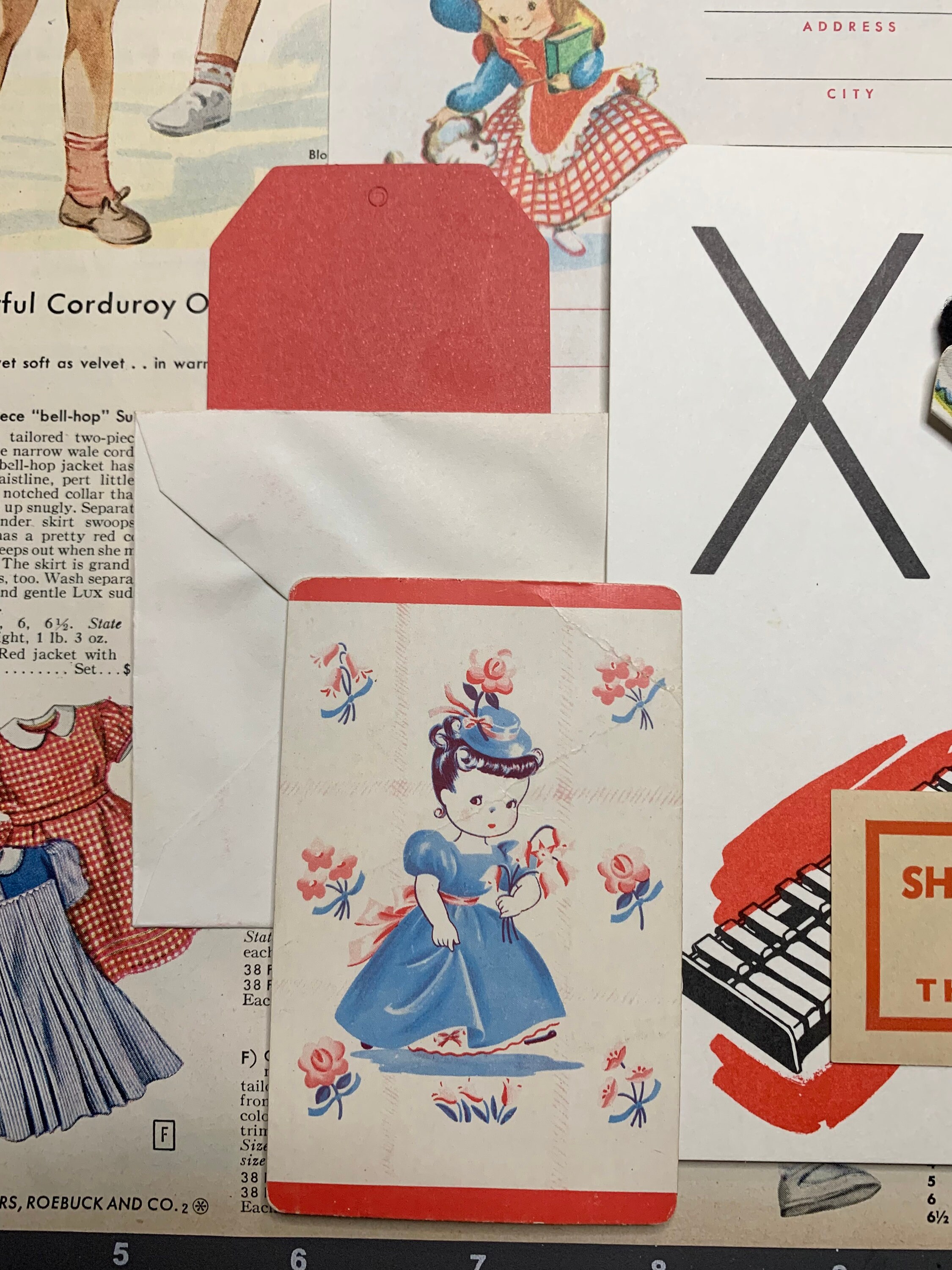 Vintage and New Ephemera, Red Ephemera, Journal Supplies, Junk Journal ...