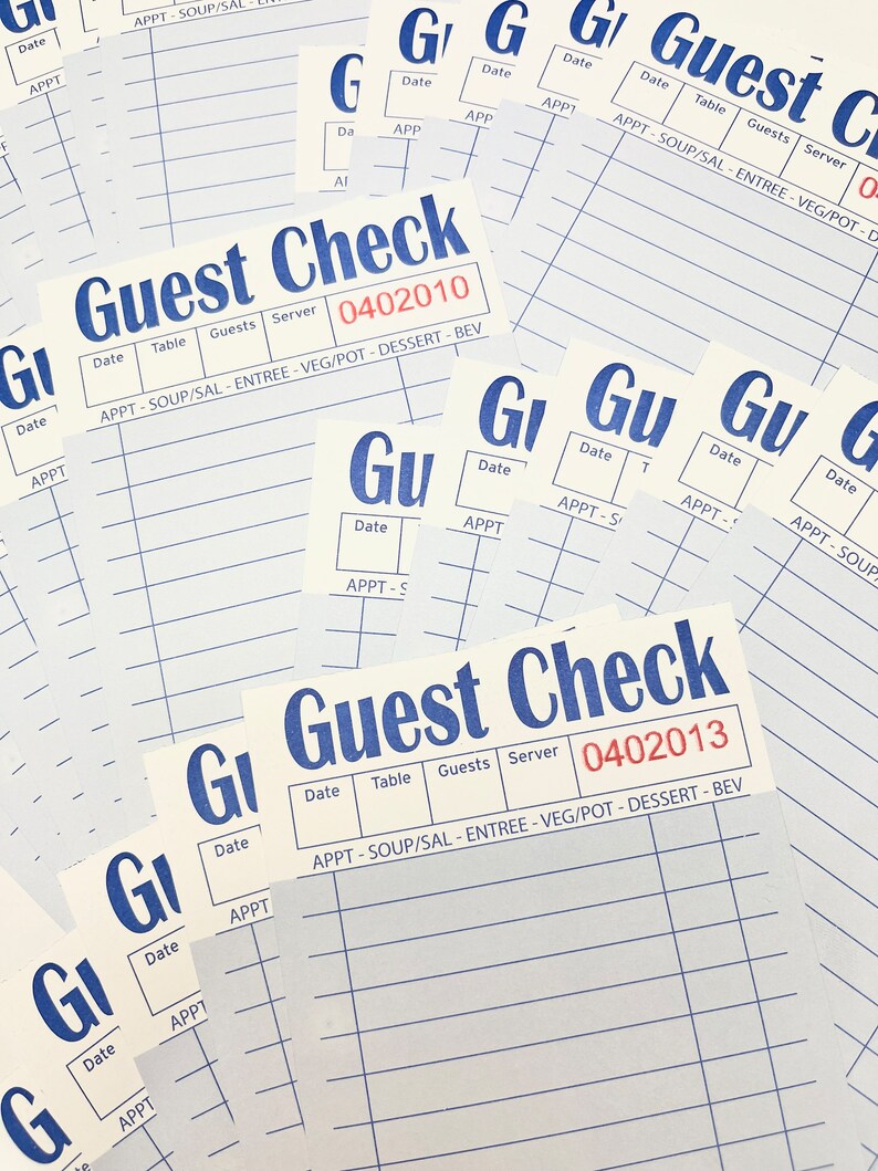 20 Vintage Inspired Guest Checks, Junk Journal Ephemera, Journal Paper ...
