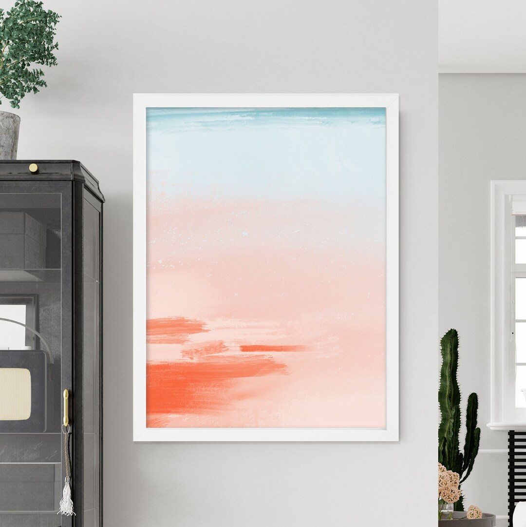 Miami Sky Abstract Art Blush Art Large Abstract Art - Etsy