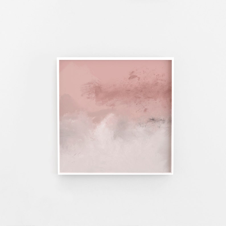Square Blush Rose Abstract Art Large Abstract Art Portrait - Etsy