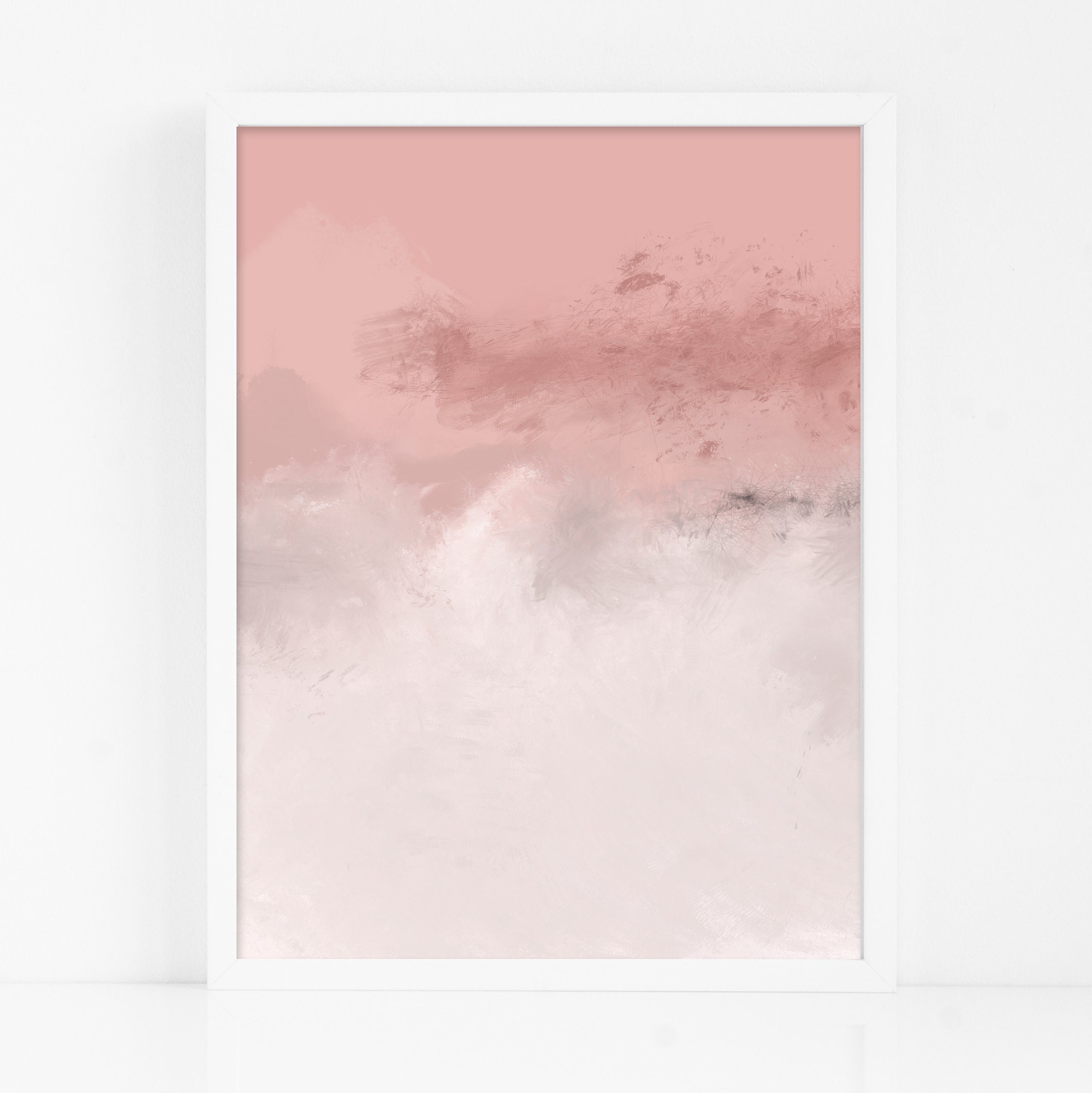 Square Blush Rose Abstract Art Large Abstract Art Portrait | Etsy