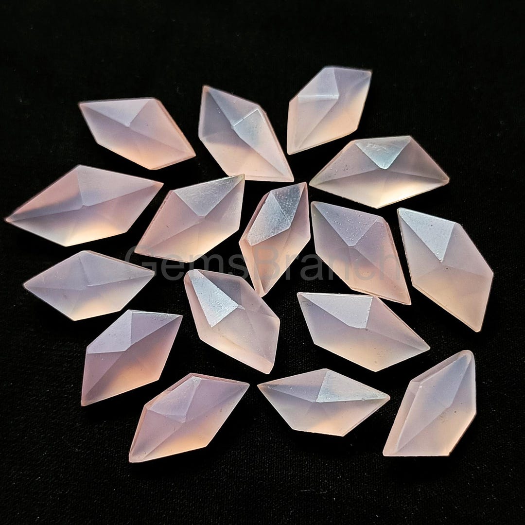 Pink Chalcedony Spindle Shape Gemstone, Hand Carved Gemstone Beads for ...