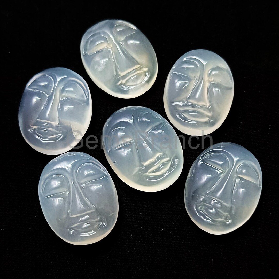 Natural White Moonstone Face Shape, Moonstone Oval Shape Carving ...