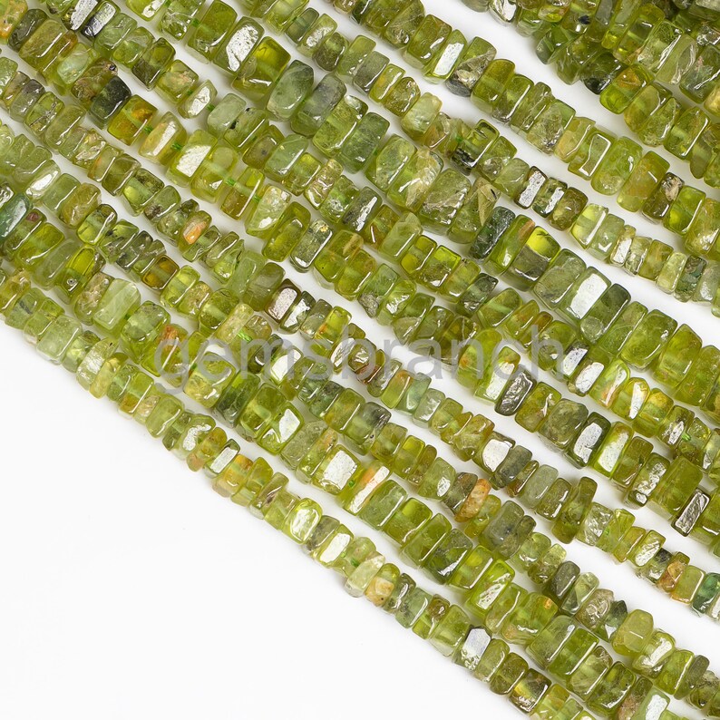 Genuine Peridot Square Shape Gemstone Beads 4-5mm Peridot Heishi Square ...
