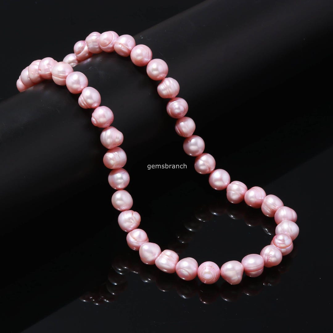 Gorgeous Pink Freshwater Pearl Necklace, Pink Pearl Choker Necklace ...