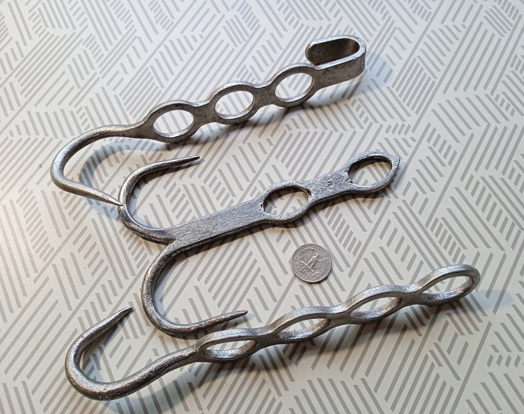 French Vintage Butcher Meat Hook Set of 3 - Etsy