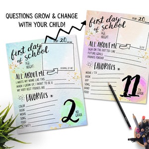 DIGITAL FIRST and LAST Day of School Pages, Back to School Memory Book ...