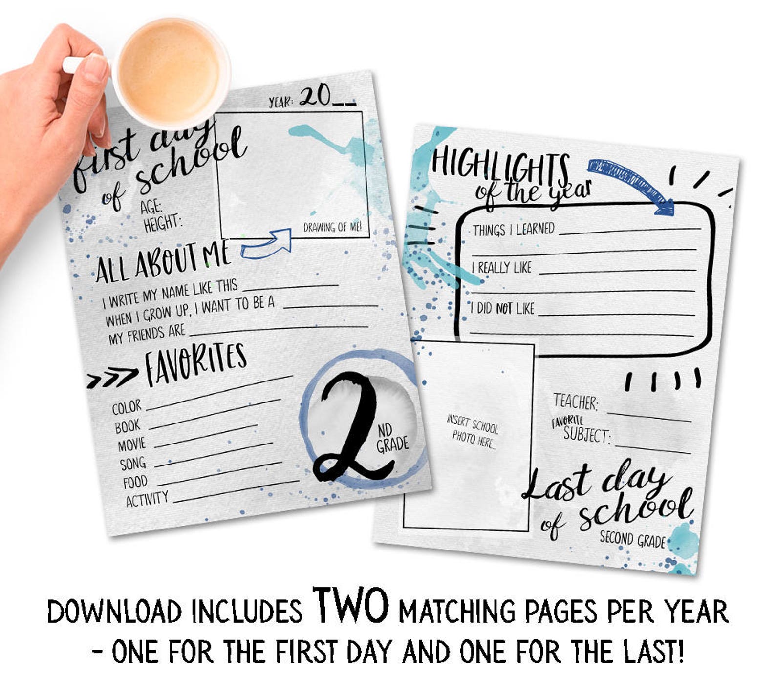 DIGITAL FIRST and LAST Day of School Pages Back to School - Etsy Canada