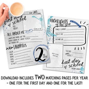 DIGITAL FIRST and LAST Day of School Pages, Back to School Memory Book ...