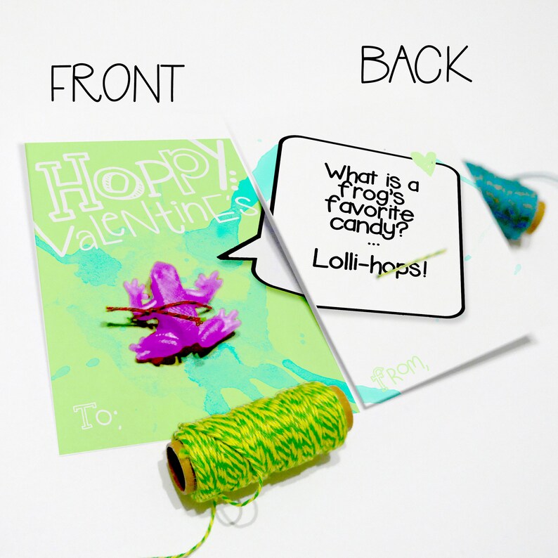 Frog Valentine's Day Card Kids Tween Girl Boy Classroom - Etsy