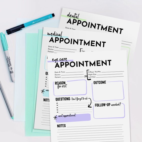 Medical Doctor Appointment Notes Printable Medical - Etsy