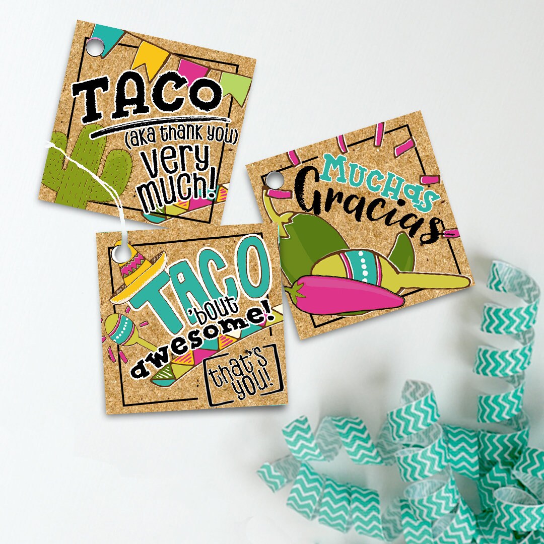 Taco Party Favor Tags Instant Download Printable Fiesta - Etsy