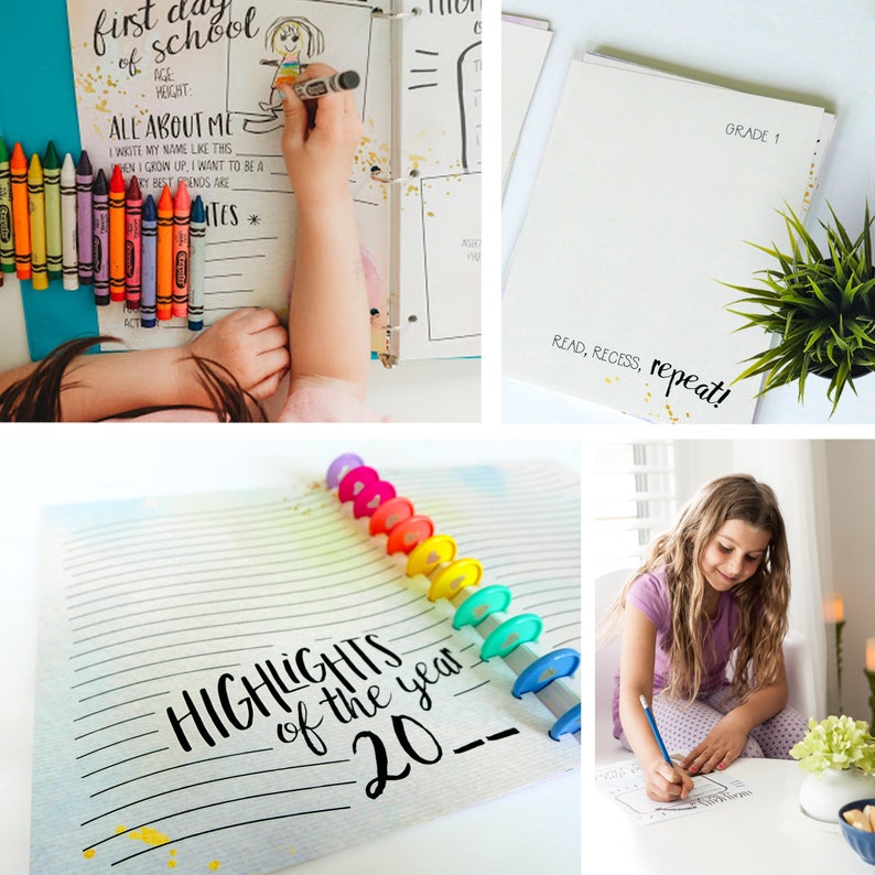 DIGITAL COMPLETE SET Back to School Memory Book Pages, Insert Pages ...