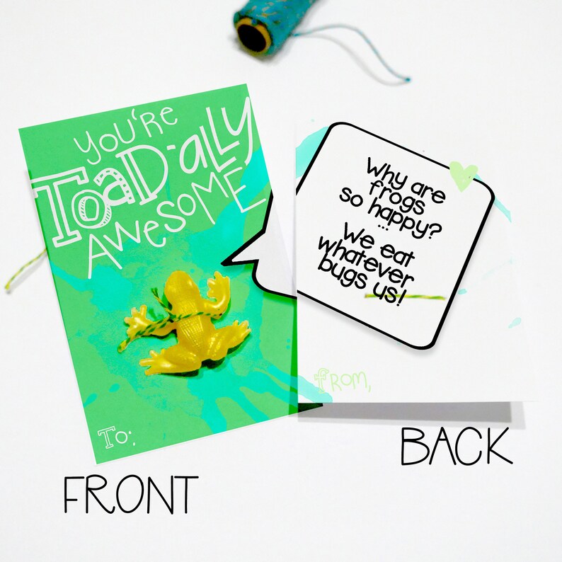 Frog Valentine's Day Card Kids Tween Girl Boy Classroom - Etsy