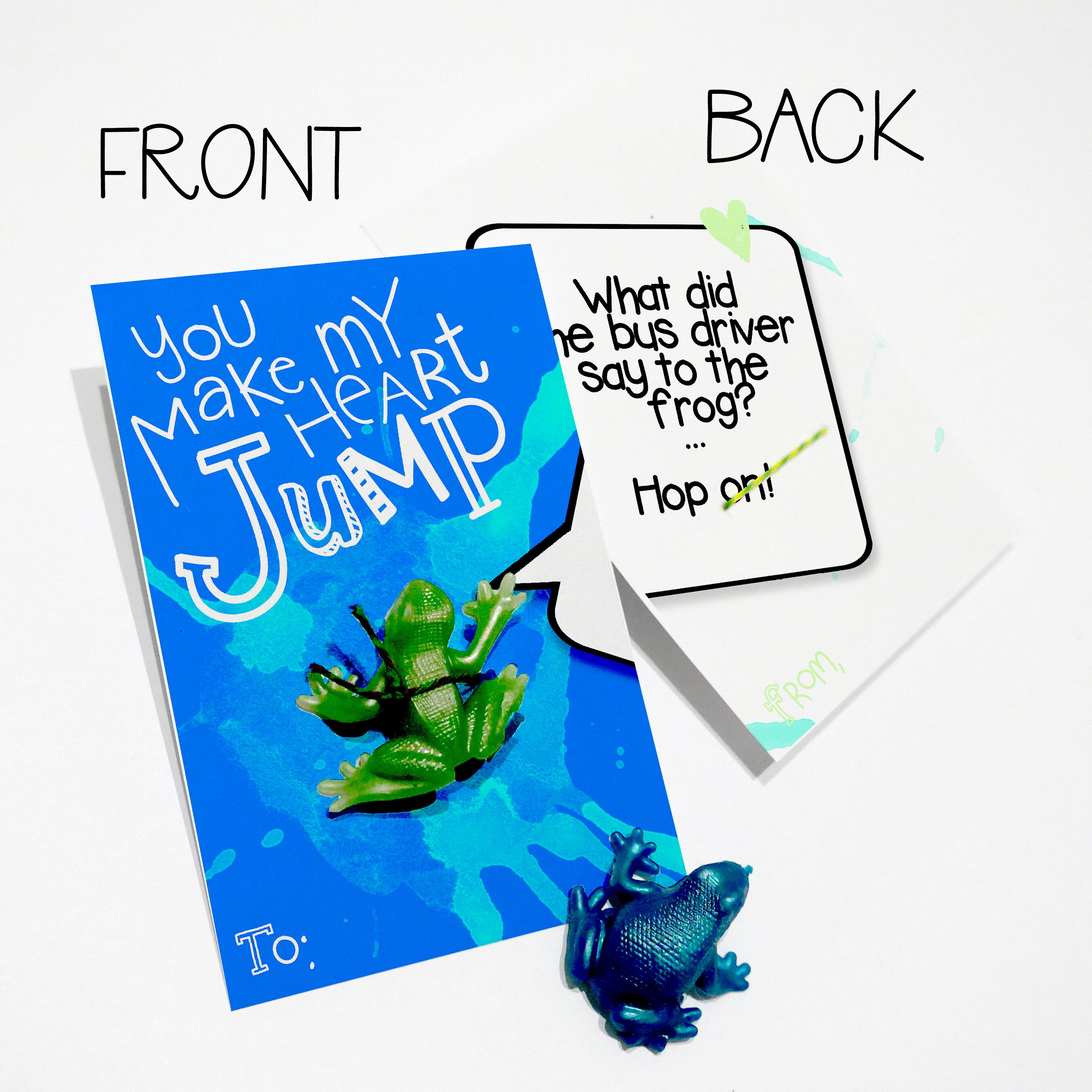 Frog Valentine's Day Card Kids Tween Girl Boy Classroom - Etsy