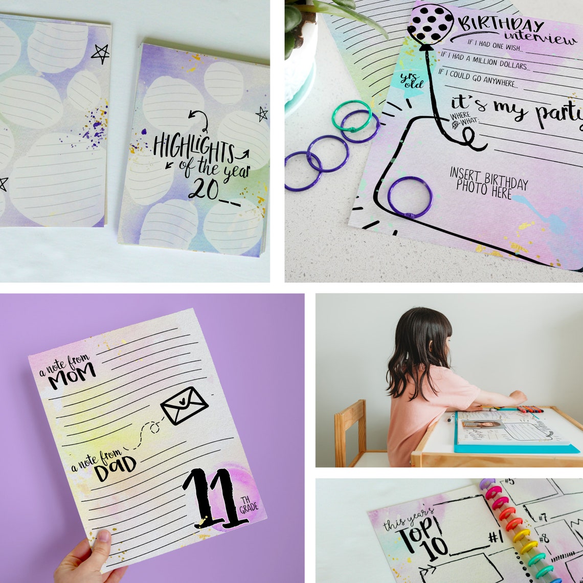 DIGITAL COMPLETE SET Back to School Memory Book Pages, Insert Pages ...