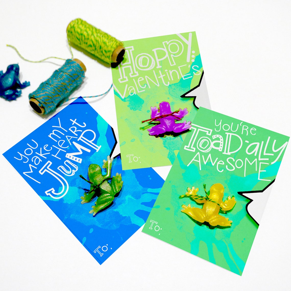 Frog Valentine's Day Card Kids Tween Girl Boy Classroom - Etsy