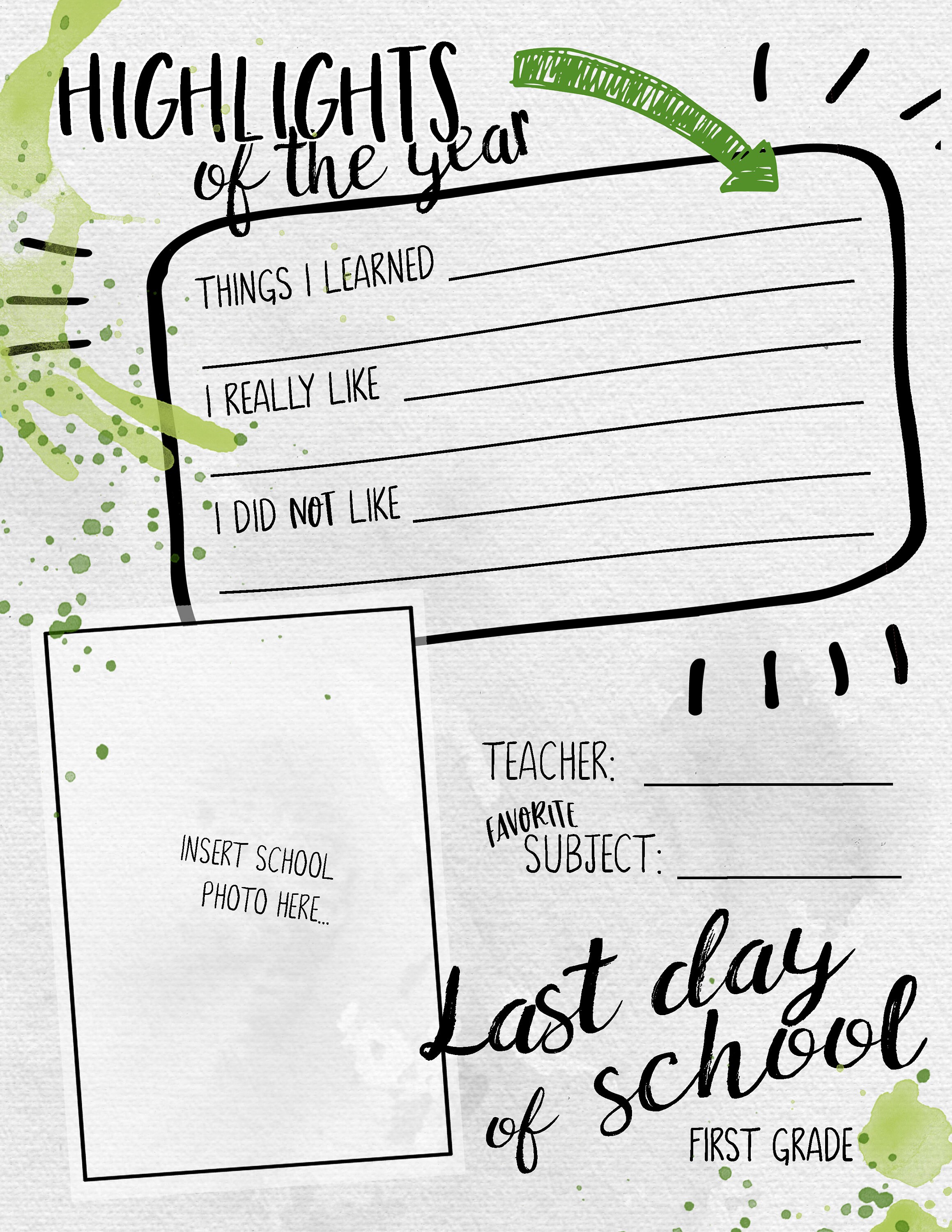 PRINTED Back to School Memory Book Pages Insert Pages Memory | Etsy