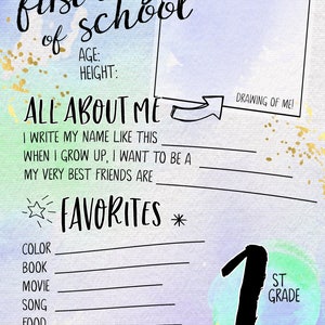 DIGITAL FIRST and LAST Day of School Pages, Back to School Memory Book ...