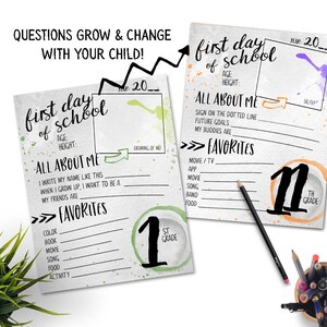 DIGITAL FIRST and LAST Day of School Pages, Back to School Memory Book ...