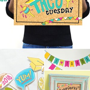 Taco Fiesta Graduation Party Printable Kit, Taco Party Kit, Fiesta ...