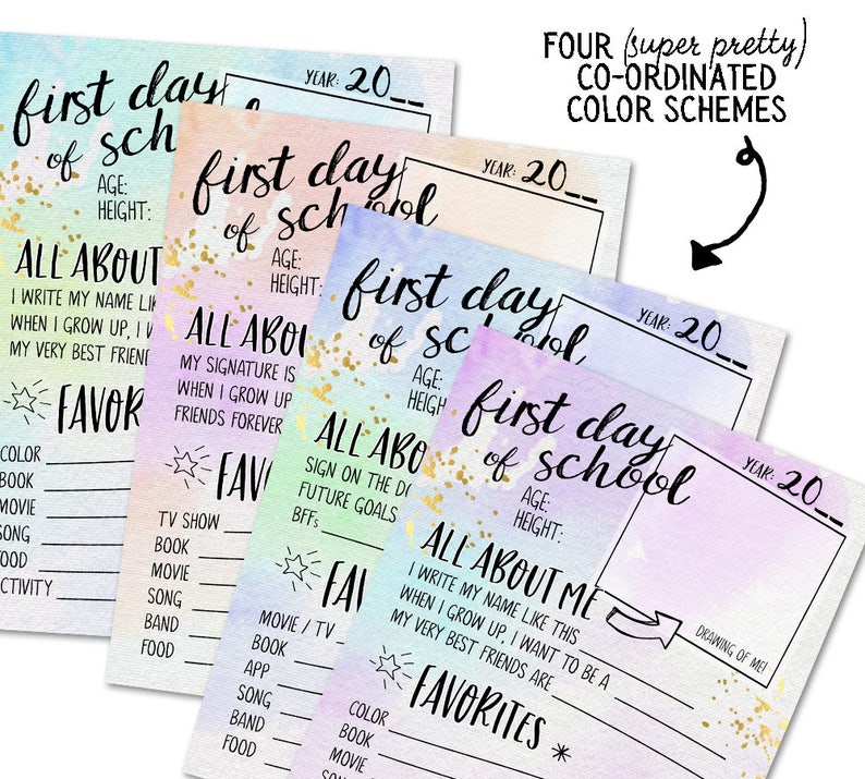 PRINTED Back to School Memory Book Pages Insert Pages Memory - Etsy