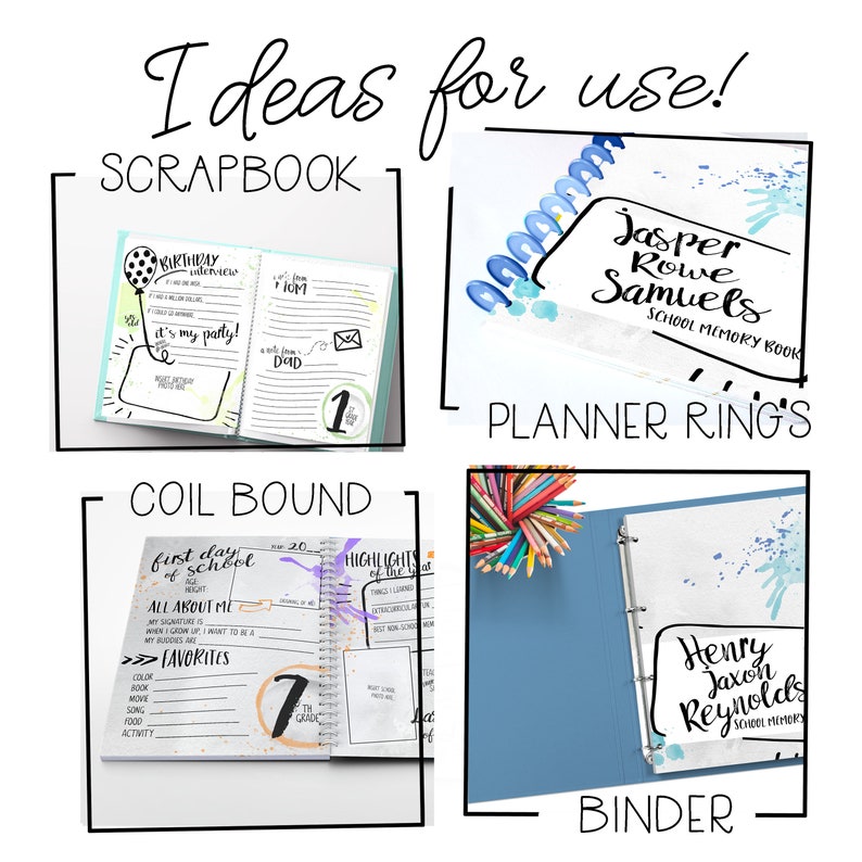 PRINTED Back to School Memory Book Pages Insert Pages Memory - Etsy