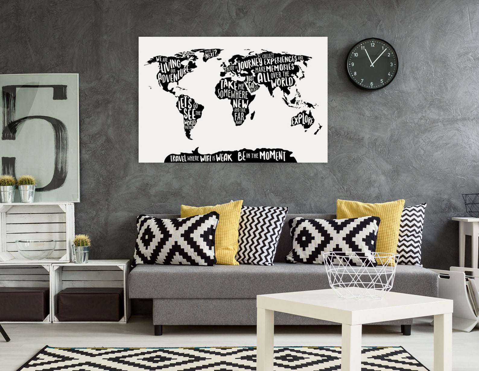 World Map Wall Art, Printable Map, Digital Download, Printable Art, Map ...