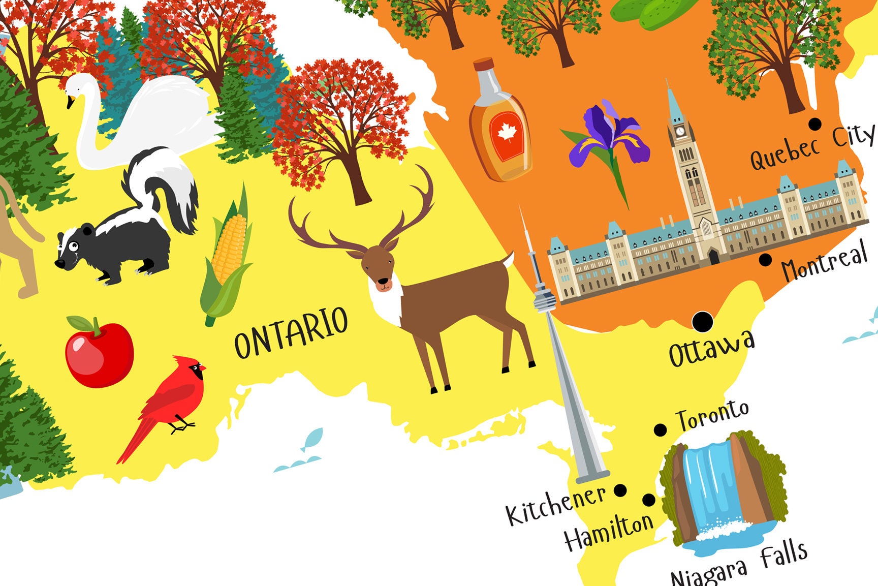 Canada Map for Kids Map of Canada Kids Room Decor Canada | Etsy