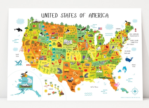 Us Maps With States For Kids