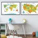 Classroom Decor World Map and USA Map for Kids 2 Posters - Etsy