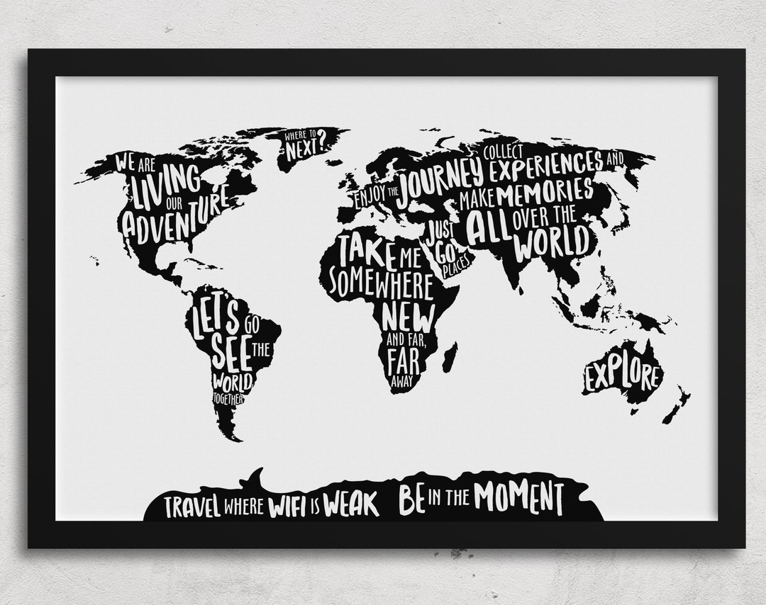 World Map Wall Art, Printable Map, Digital Download, Printable Art, Map ...